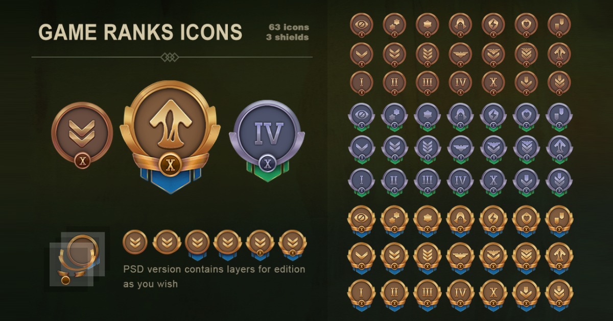 Game Ranks | 2D Icons | Unity Asset Store