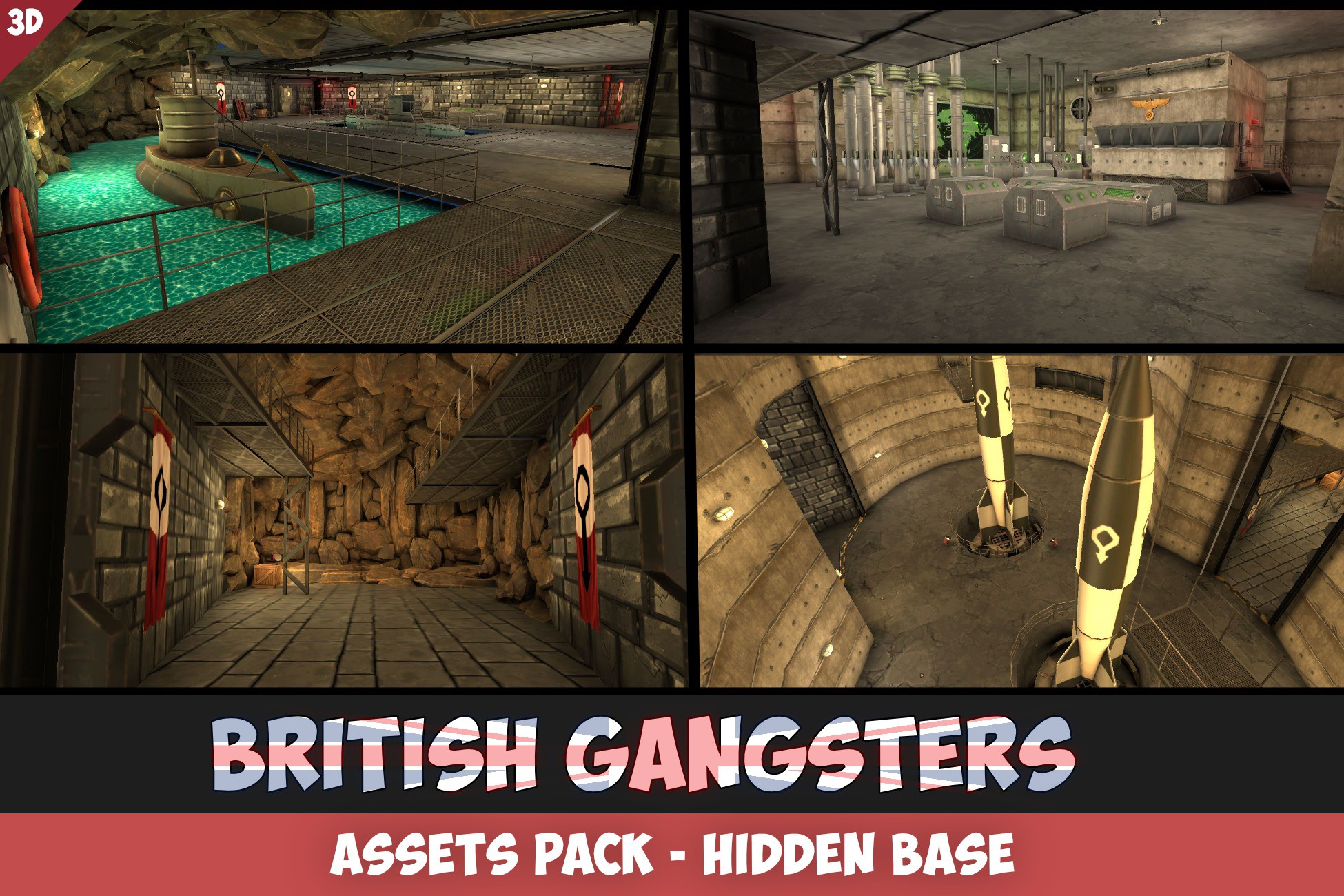 British Gangsters Pack - Hidden Base | 3D 环境 | Unity Asset Store