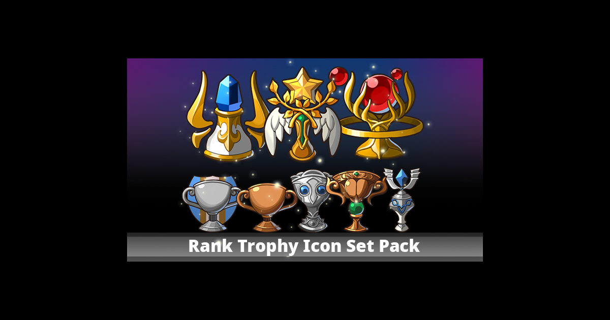 Rank Trophy Icon Set Pack | 2D Icons | Unity Asset Store