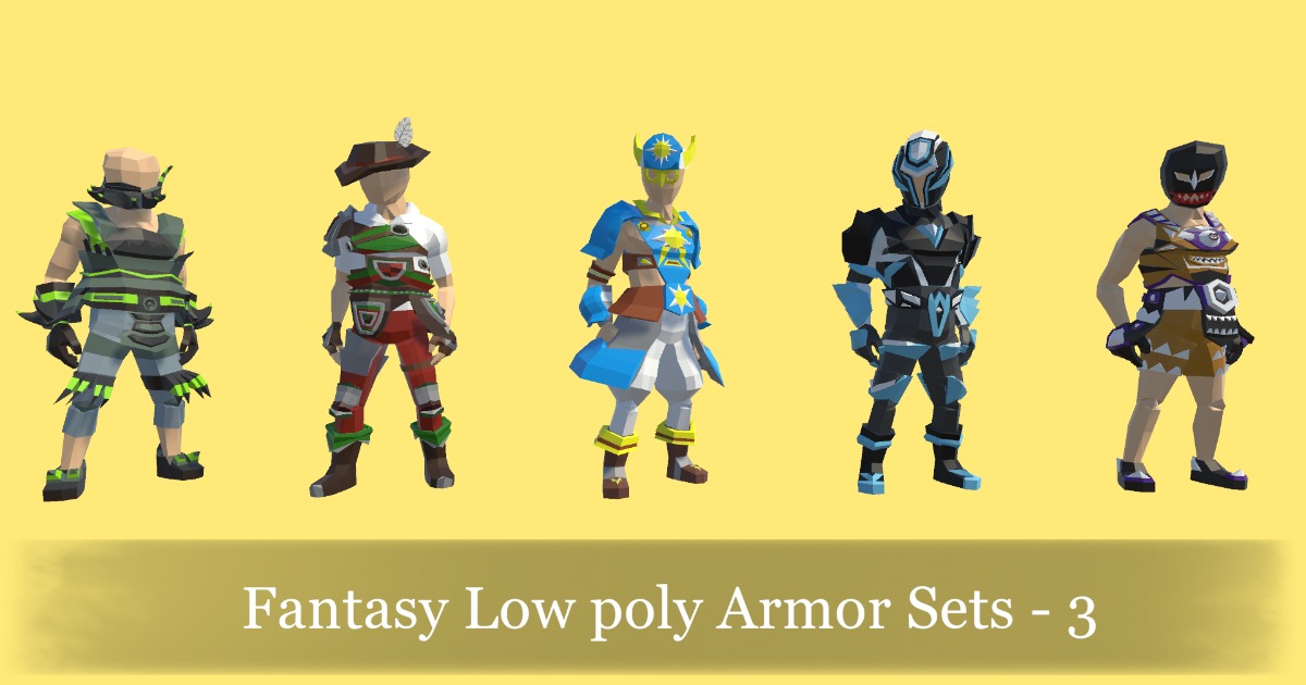 Fantasy Low poly Armor Sets for RPG - 3 | Characters | Unity Asset Store