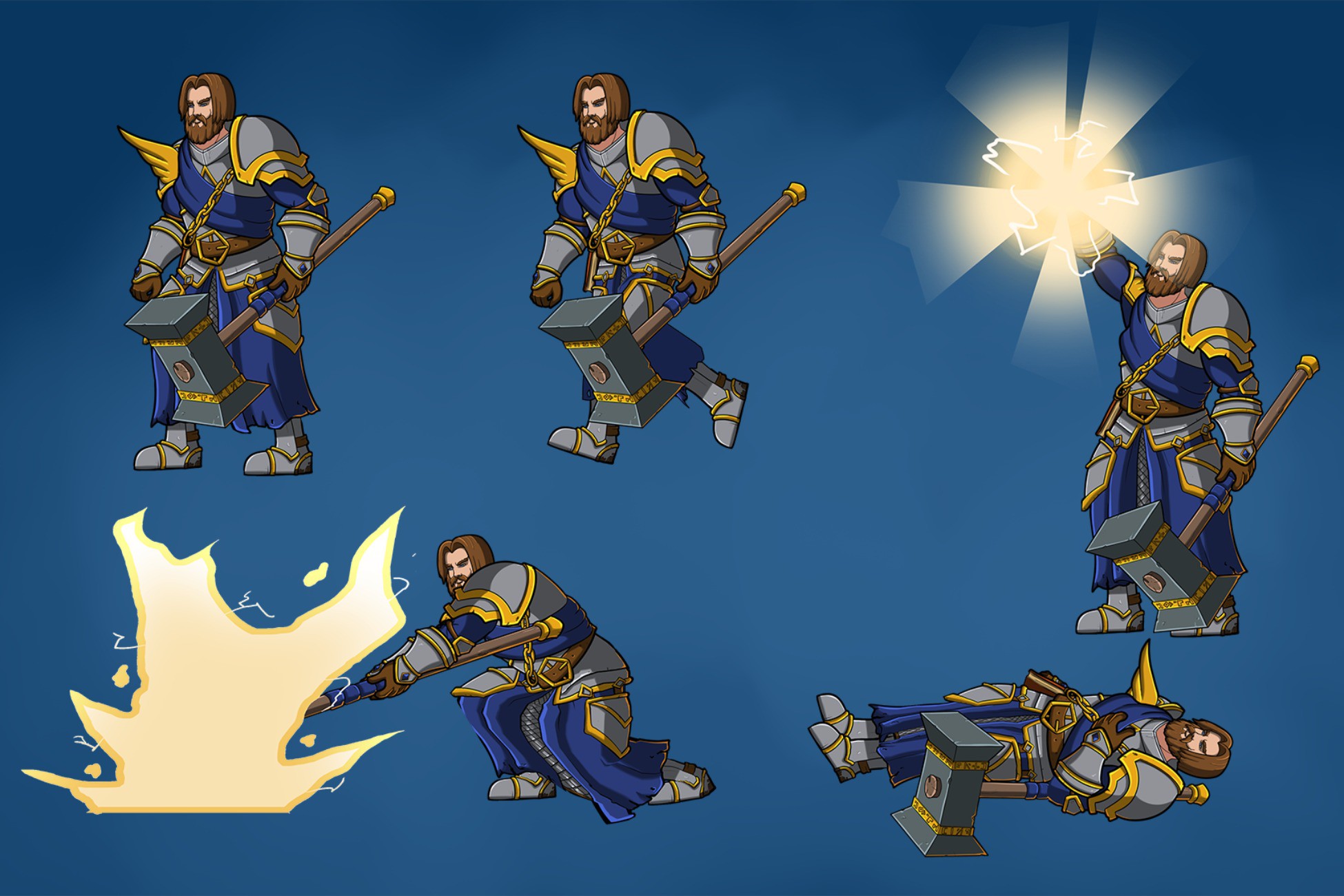 Cartoon Paladin (Spine) | 2D Characters | Unity Asset Store