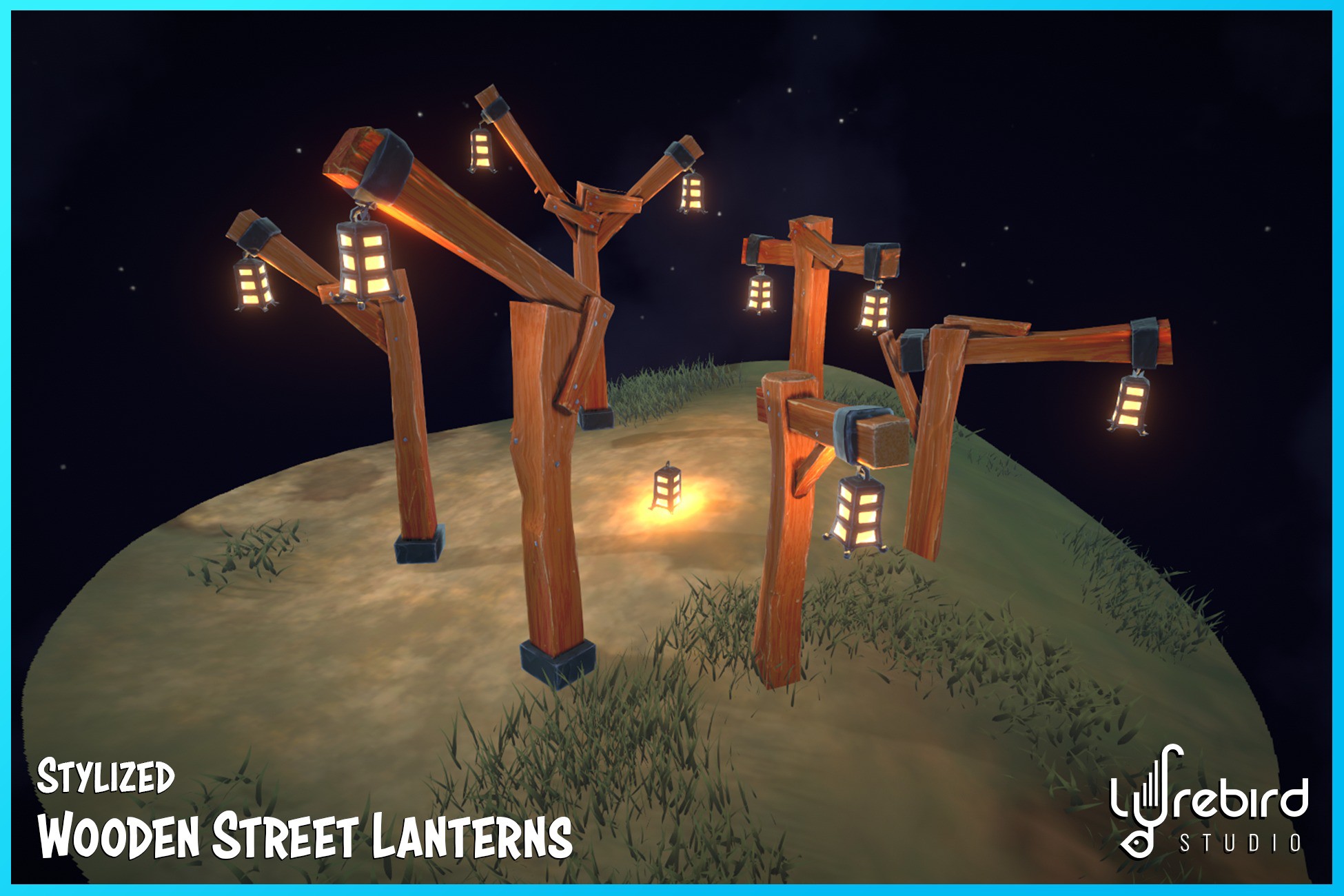 Stylized Wooden Street Lanterns | 3D Landscapes | Unity Asset Store