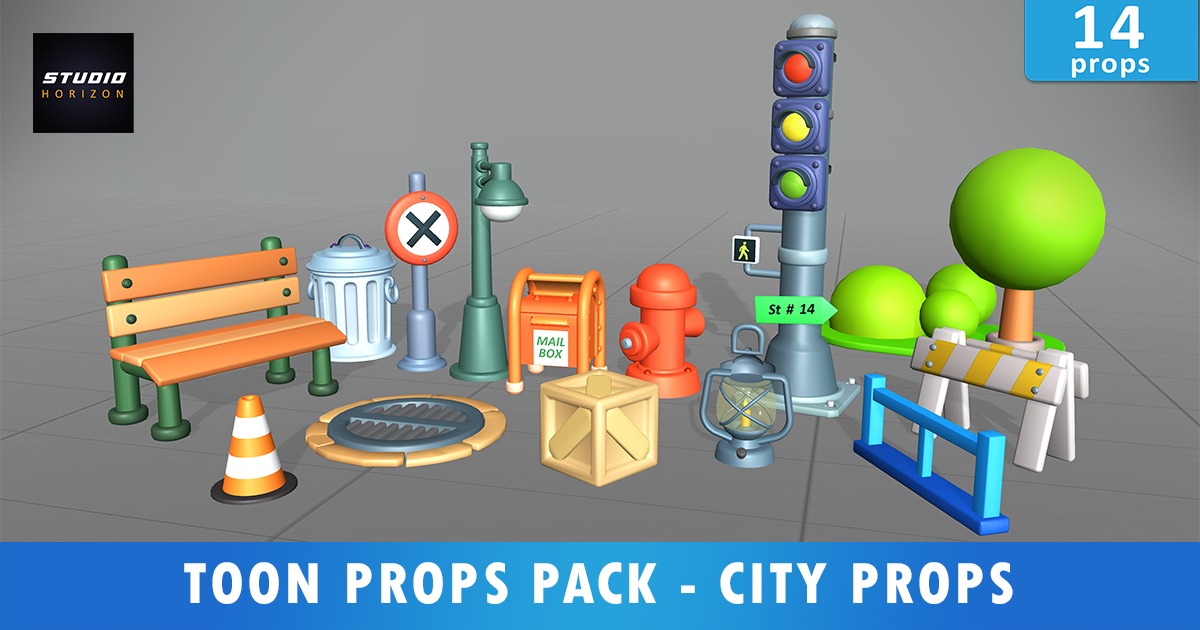 Toon Props Pack - City Props | 3D Environments | Unity Asset Store