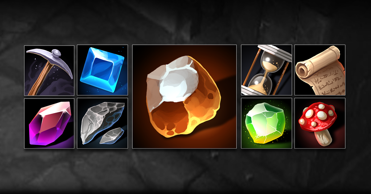Gems and Mining Icons | 2D 图标 | Unity Asset Store