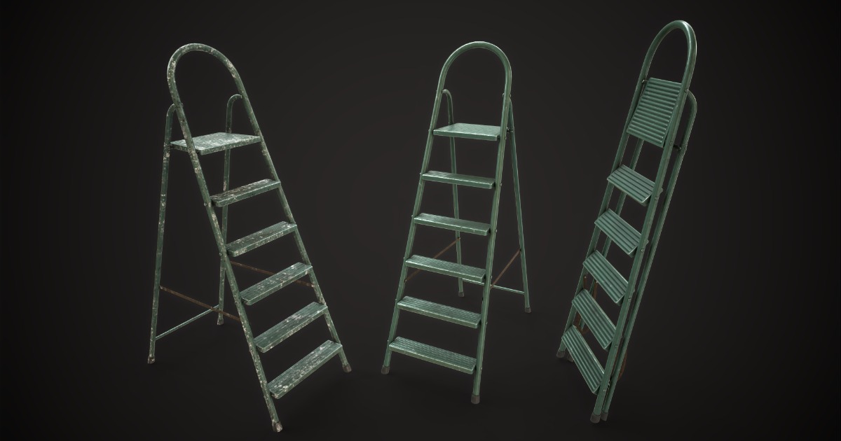 Metal Stepladder 3d Industrial Unity Asset Store
