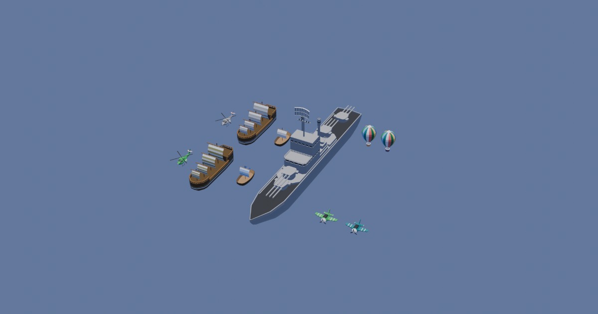 Free Low Poly Airplane-Ships | 3D 乗り物 | Unity Asset Store