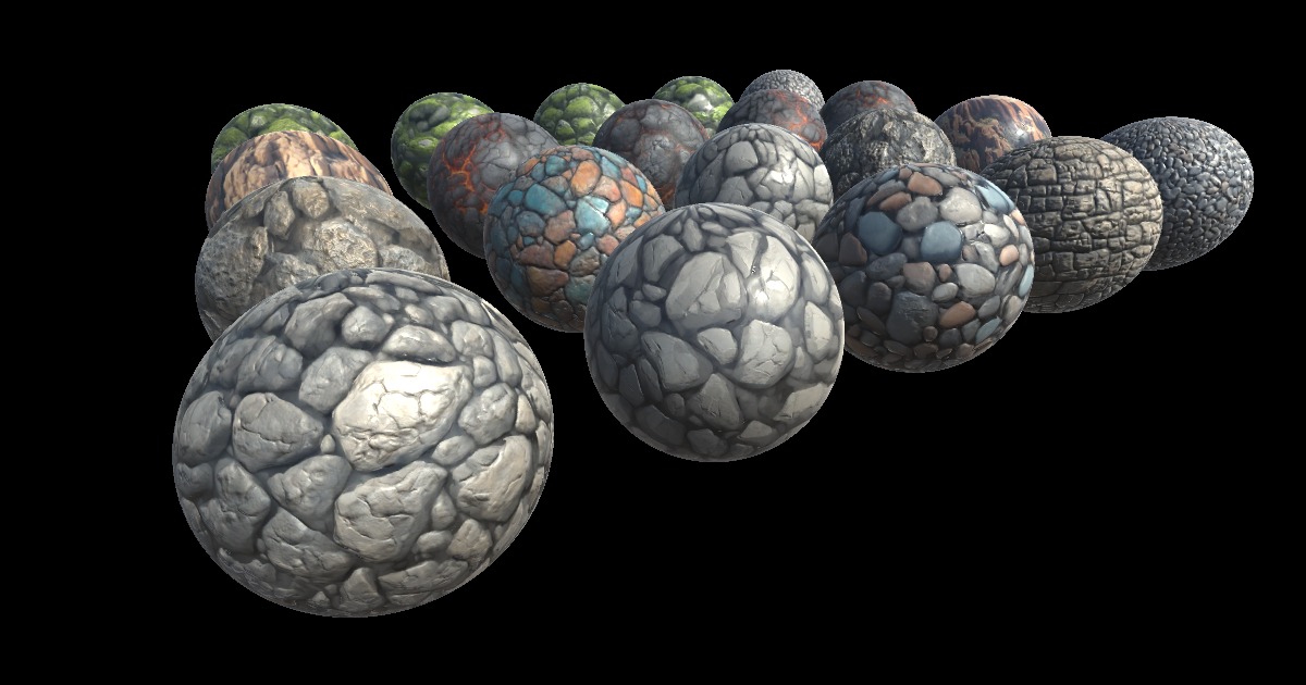 Stones and Pebbles materials | 2D Stone | Unity Asset Store