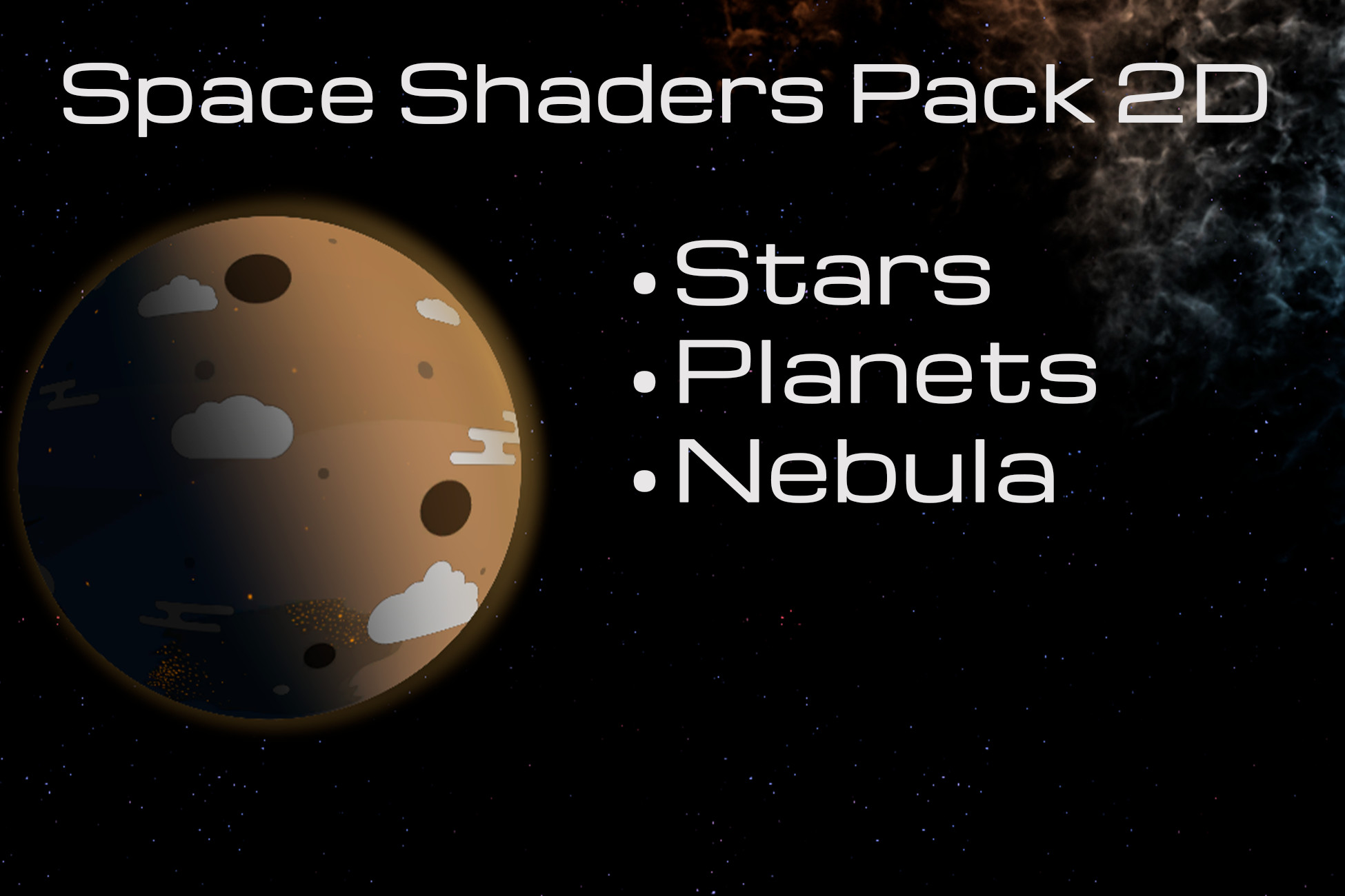 Space Shaders Pack 2d 시각 효과 셰이더 Unity Asset Store