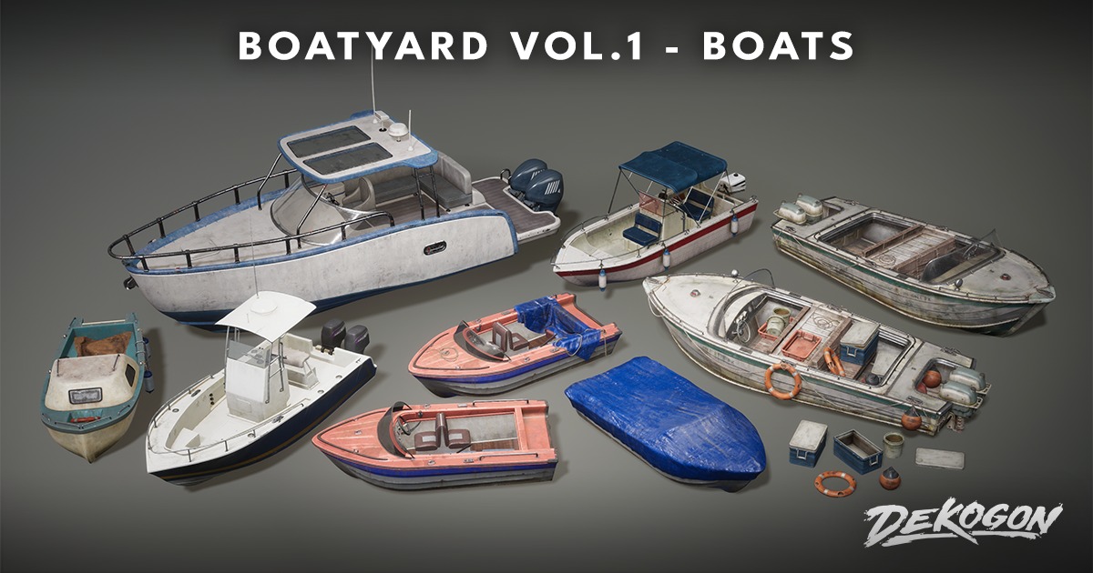 Boatyard VOL.1 - Boats | 3D Props | Unity Asset Store
