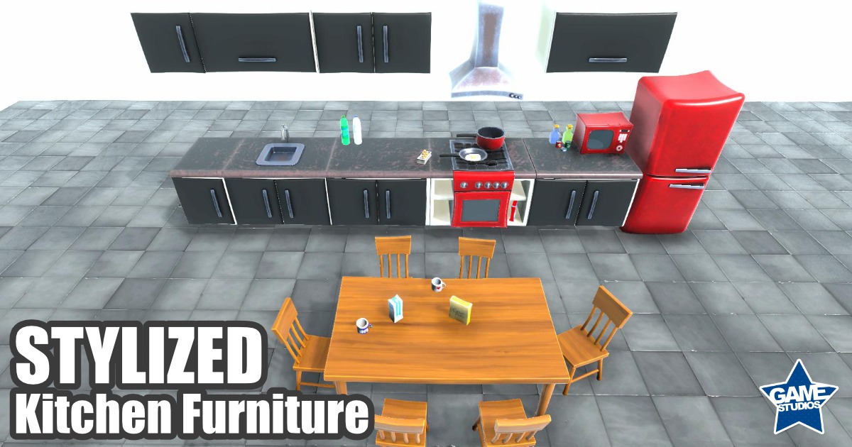 Stylized Kitchen Furniture | 3D Furniture | Unity Asset Store