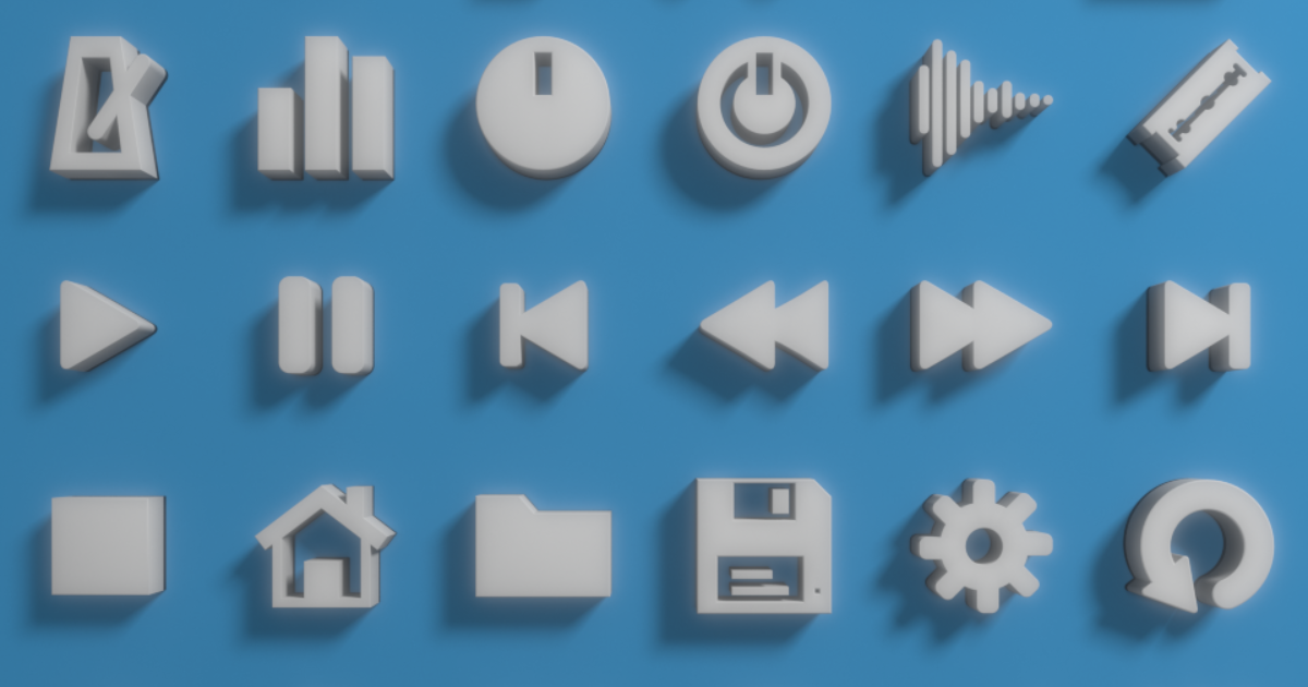 Audio UI Icon Pack - 3D | 3D GUI | Unity Asset Store
