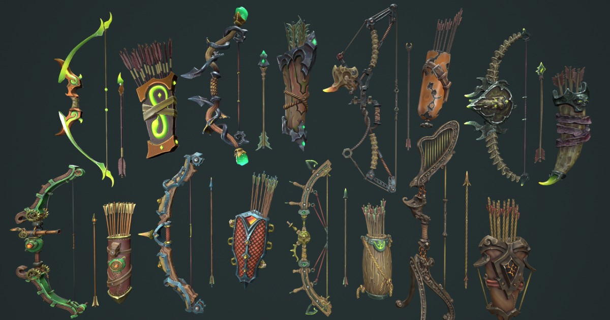 Stylized Bows | 3D Weapons | Unity Asset Store