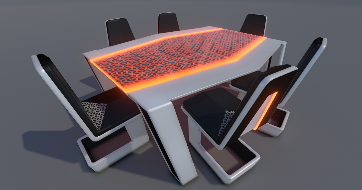 Sci-Fi Table And Chair | 3D Furniture | Unity Asset Store