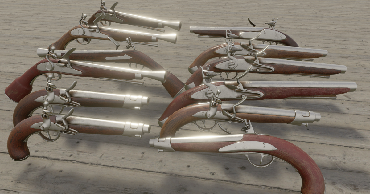 Musket Pistol Collection | 3D 枪支 | Unity Asset Store