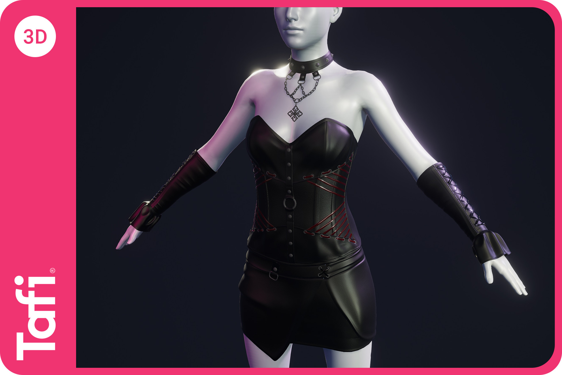 Dark Whispers Outfit Female from Tafi | 3D Clothing | Unity Asset Store