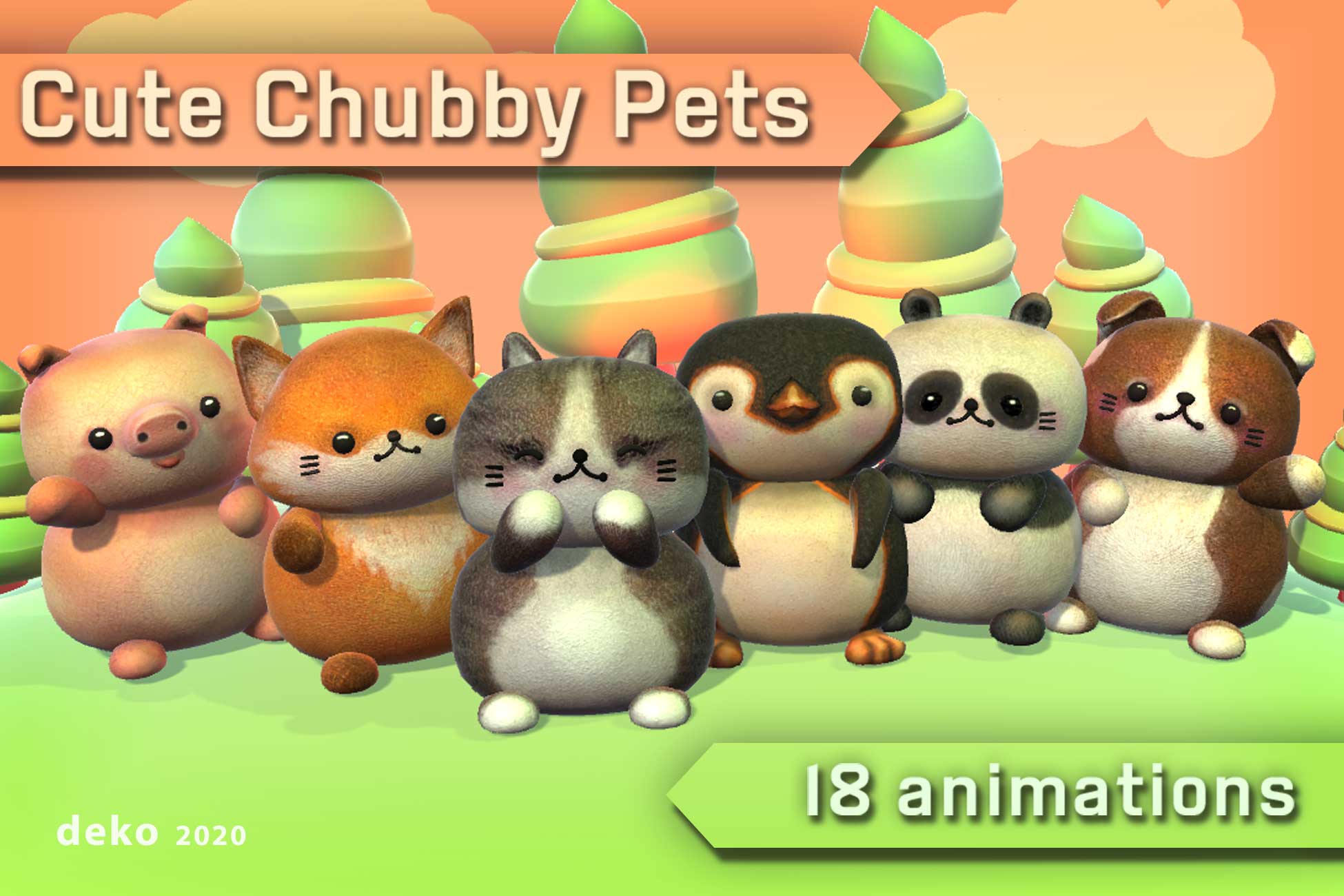 Cute Chubby Pets | 3D 동물 | Unity Asset Store
