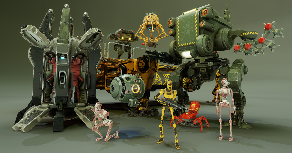 SCI FI ROBOTS PACK VOL 1 | 3D Robots | Unity Asset Store