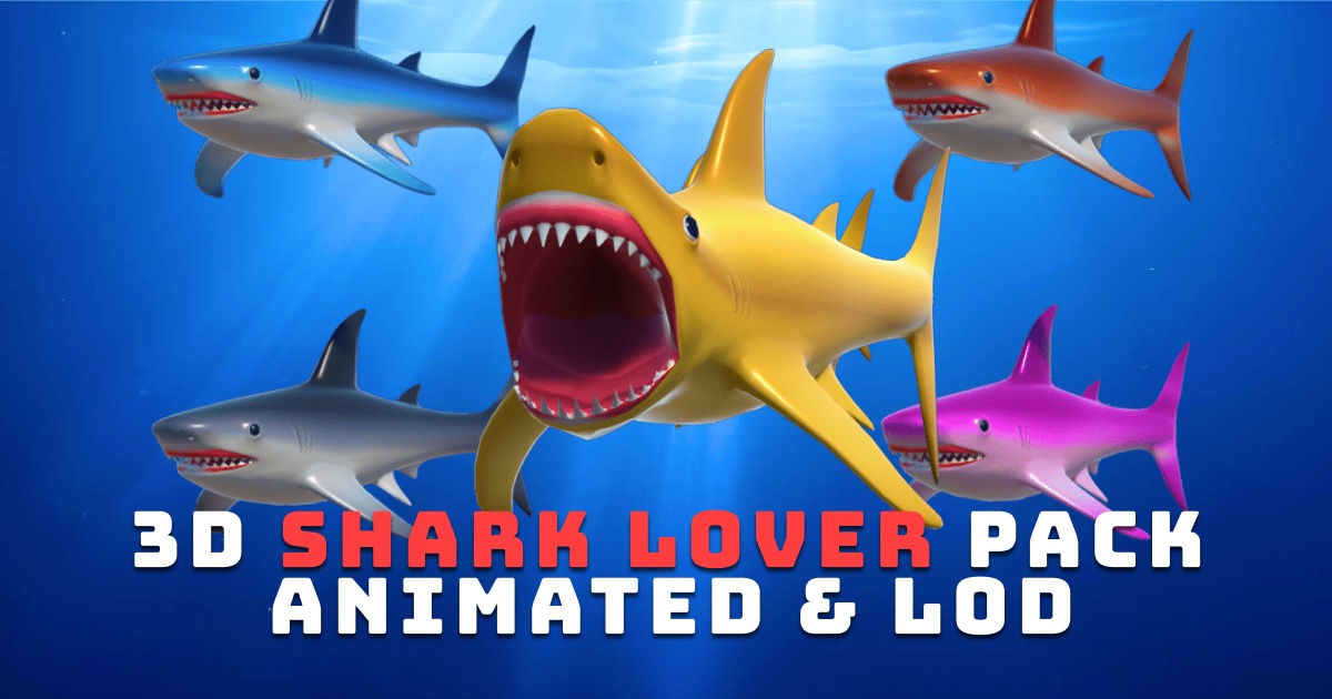 3D Shark lover Animation LOD Pack | Characters | Unity Asset Store