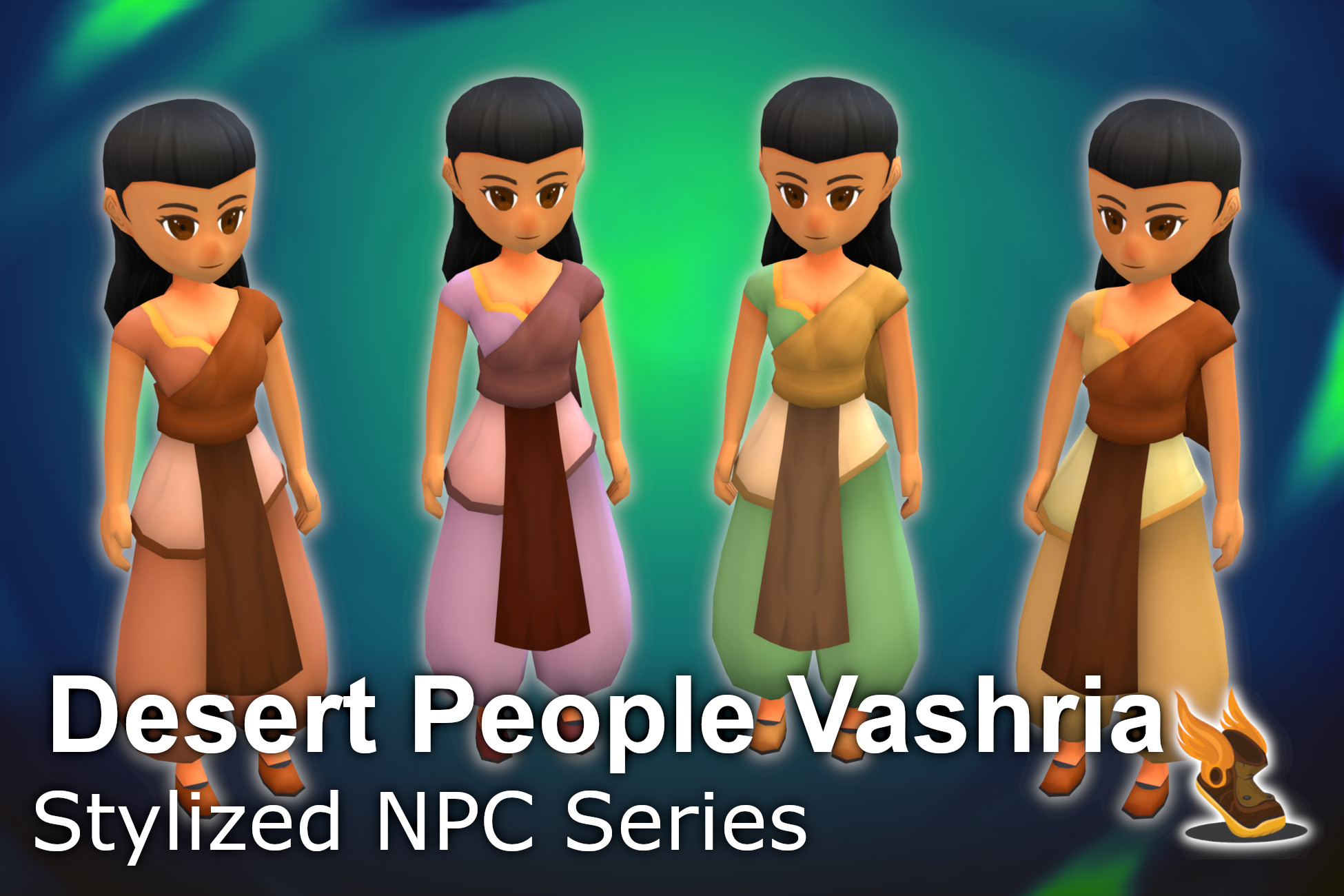 Stylized NPC - Desert People Vashria | Characters | Unity Asset Store