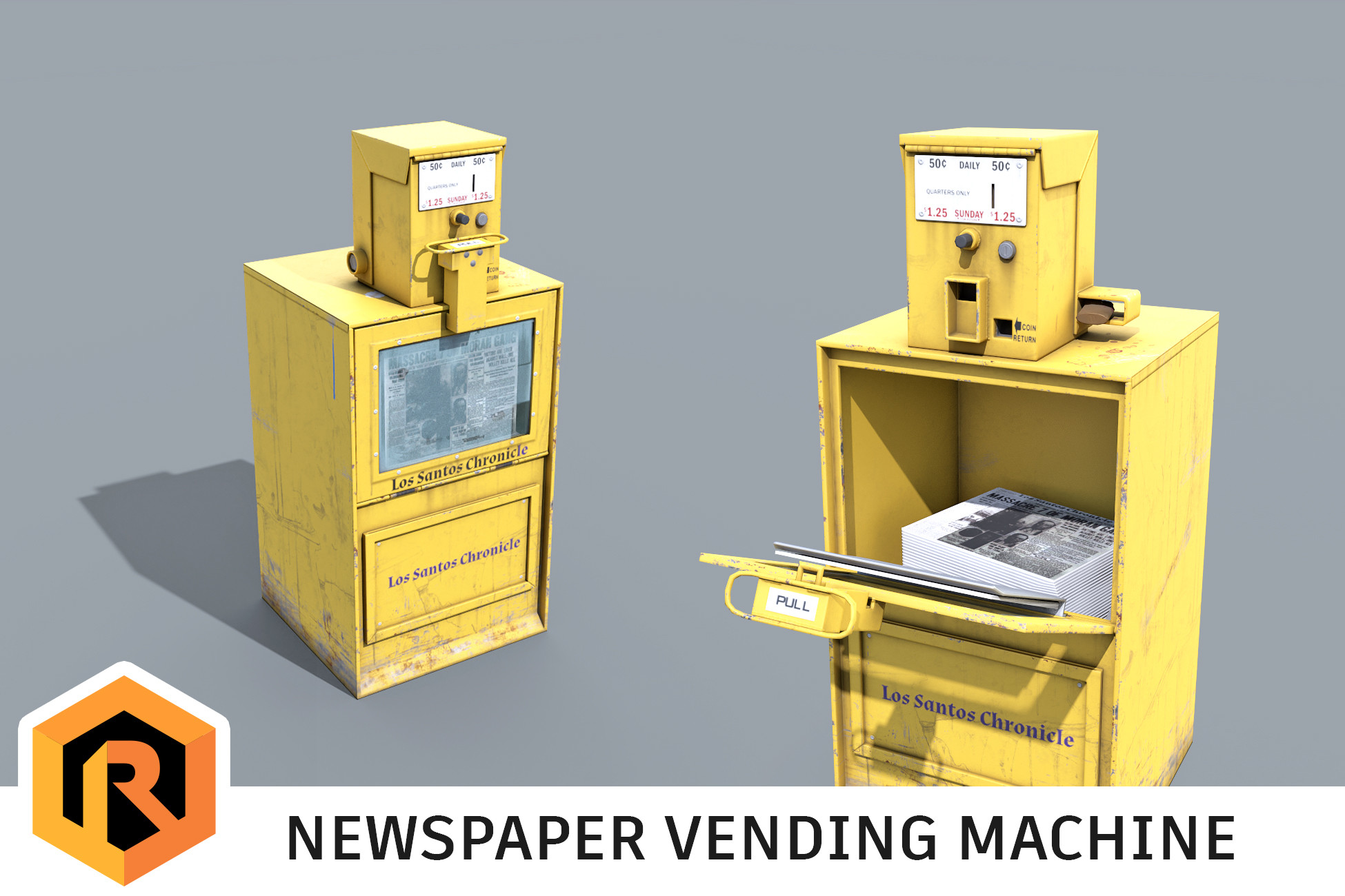Coin Operated Newspaper Machine | 3D Props | Unity Asset Store