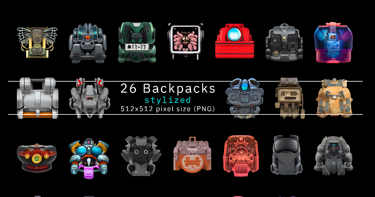 2D Backpacks Bundle | 2D | Unity Asset Store