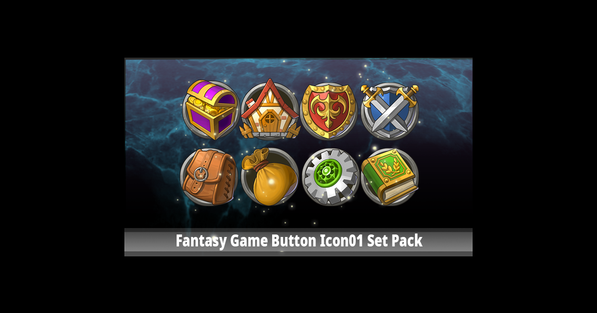 Fantasy Game Button Icon01 Set Pack | 2D Icons | Unity Asset Store