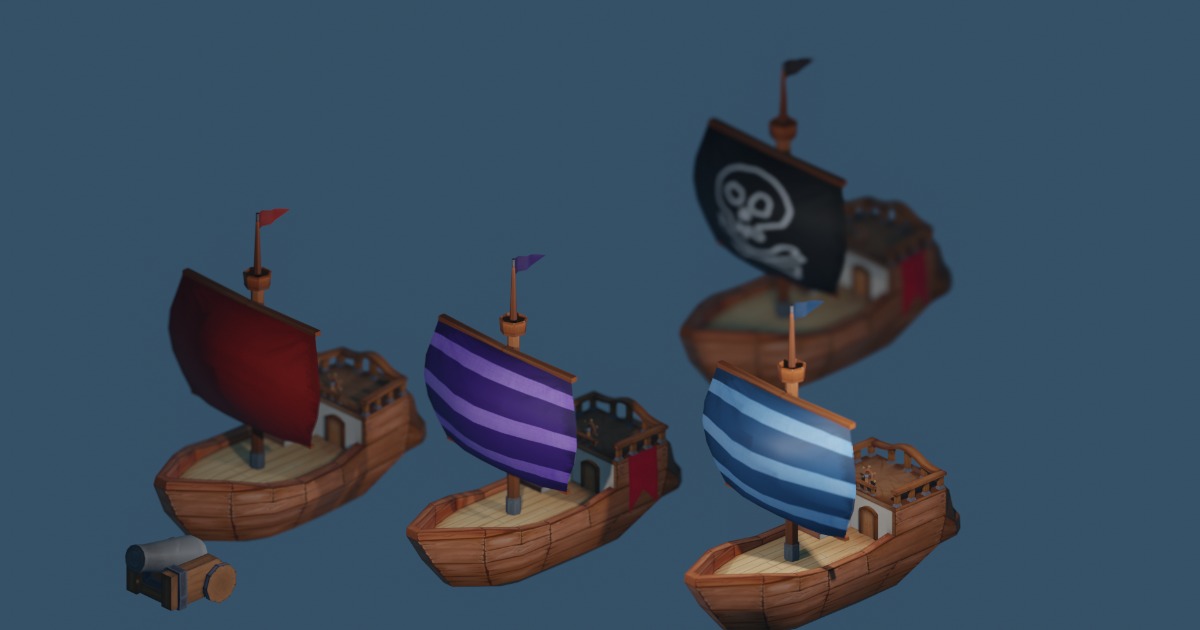 Low Poly Pirate Ship | 3D Sea | Unity Asset Store