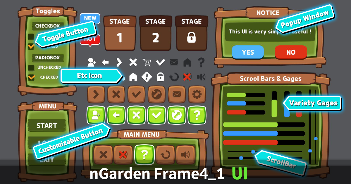 nGarden Frame 4-1 UI | 2D GUI | Unity Asset Store
