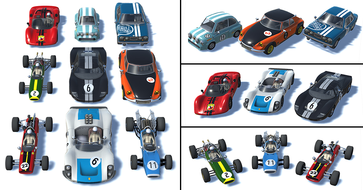 Vintage Racing Cars Pack | 3D Land | Unity Asset Store