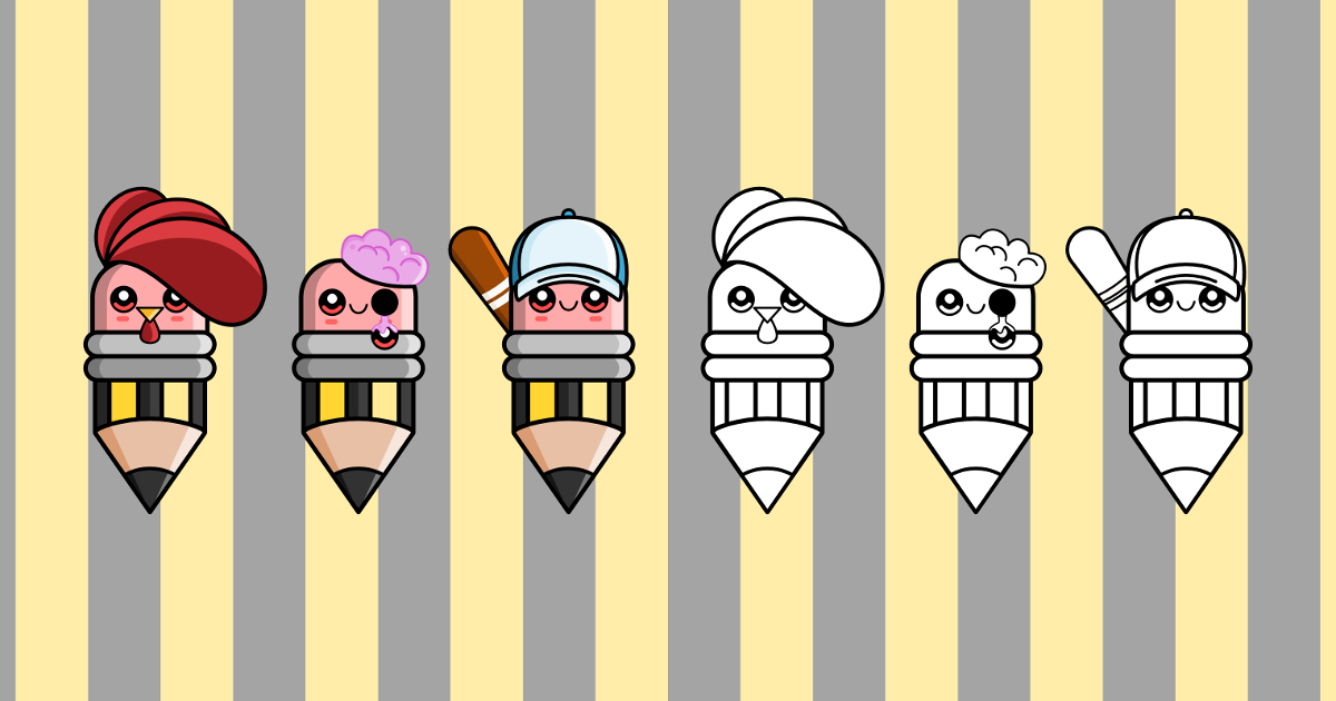 Emoji Emotion Faces Pencil | 2D 캐릭터 | Unity Asset Store