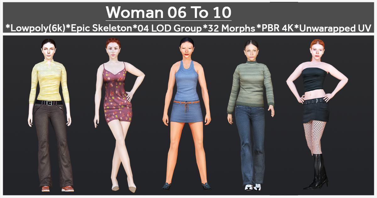Woman 6 To 10 | Characters | Unity Asset Store