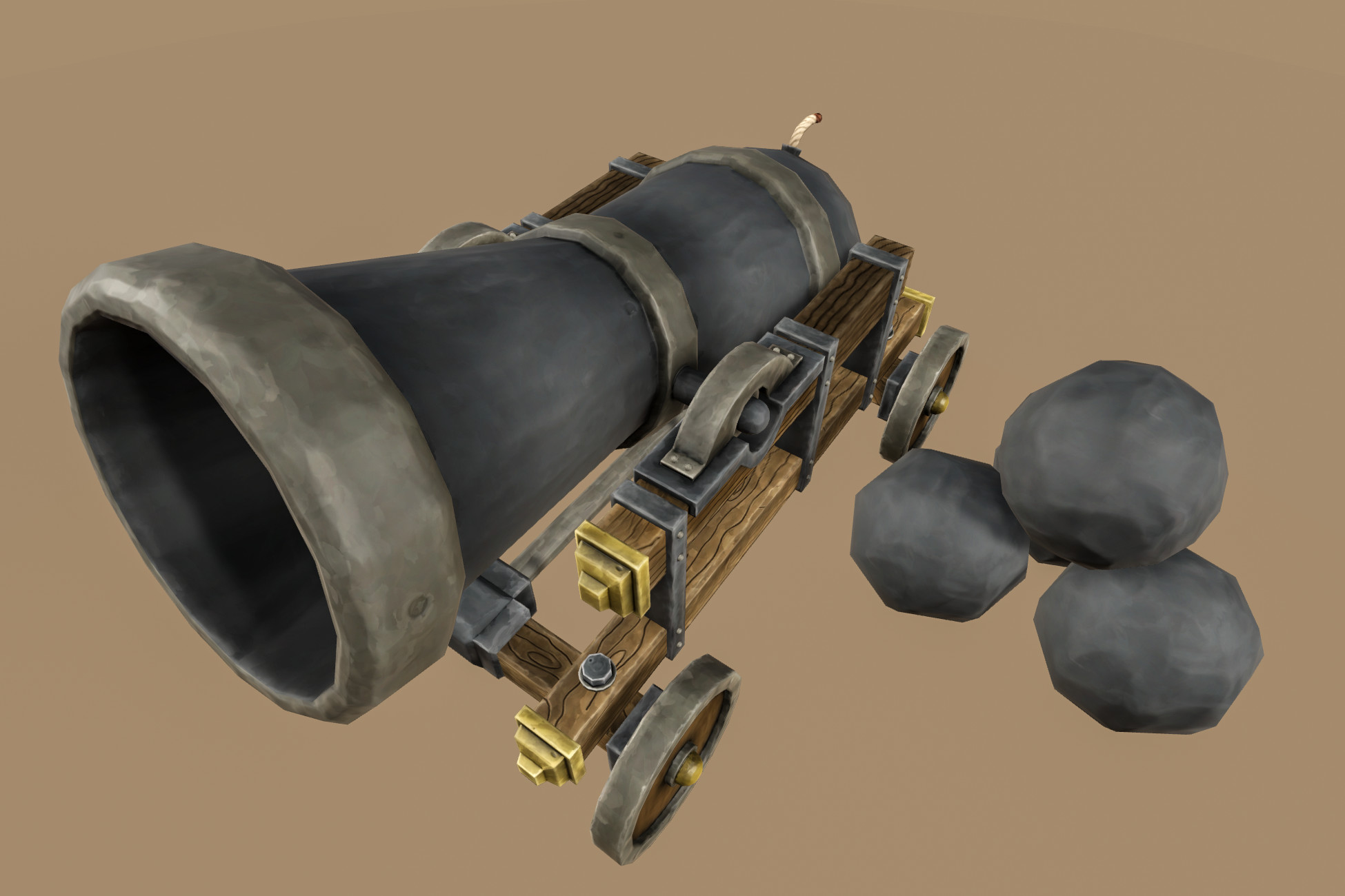 Stylized Cannon (Hand Painting) by Infinity3DGame