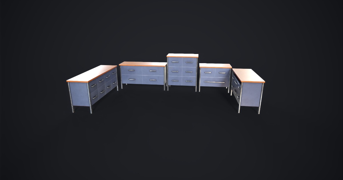 Office lockers with drawers | 3D Furniture | Unity Asset Store