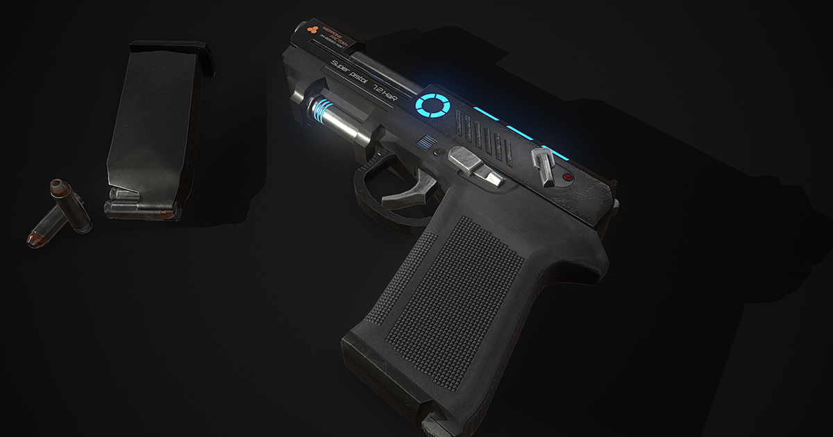 Sci-fi Pistol [PBR] | 3D Guns | Unity Asset Store