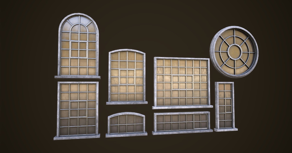 Set of industrial windows | 3D Industrial | Unity Asset Store
