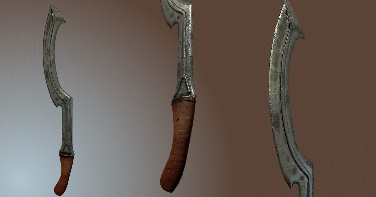 Khopesh Sword Object + PBR Texture | 3D 武器 | Unity Asset Store