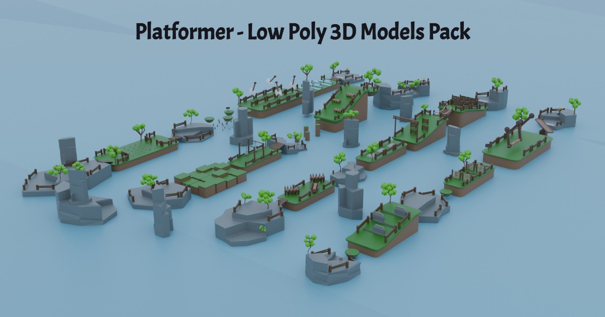 Platformer - Low Poly 3D Models Pack | 3D Props | Unity Asset Store