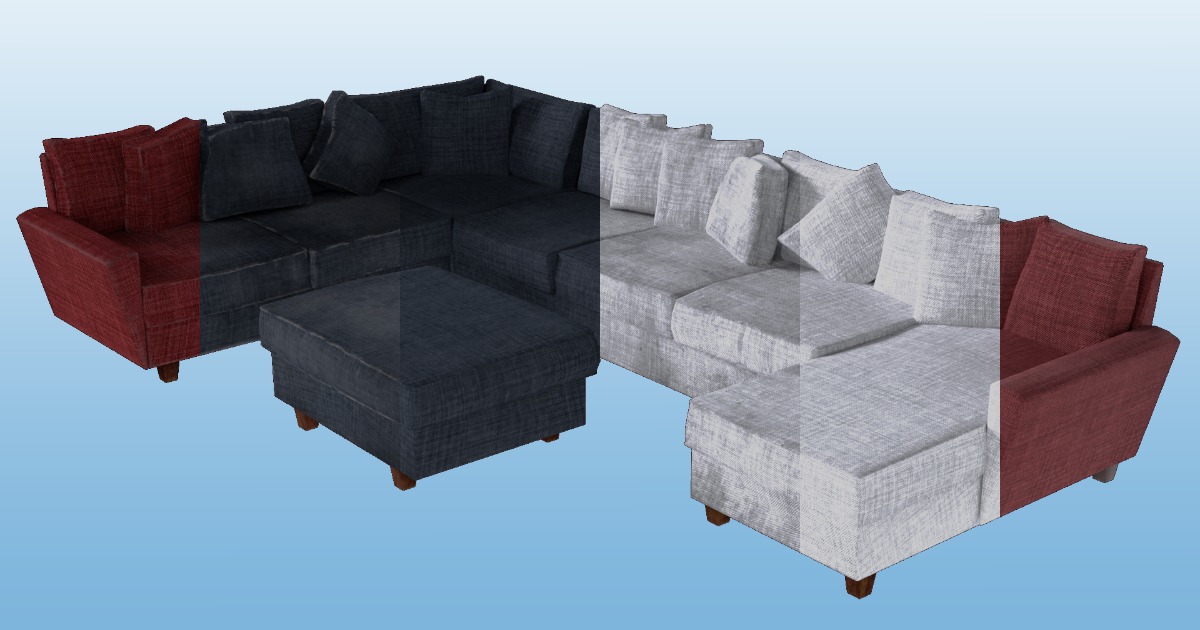 Low-poly modular couch | 3D Furniture | Unity Asset Store