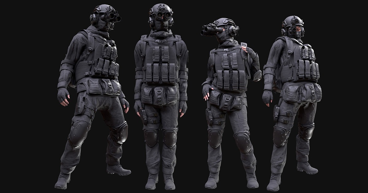 Collection 13 - Man/Woman in Military Uniform 4 - Rigged | 3D ...