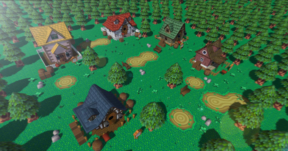 Low Poly Kawai Township Set | 3D | Unity Asset Store