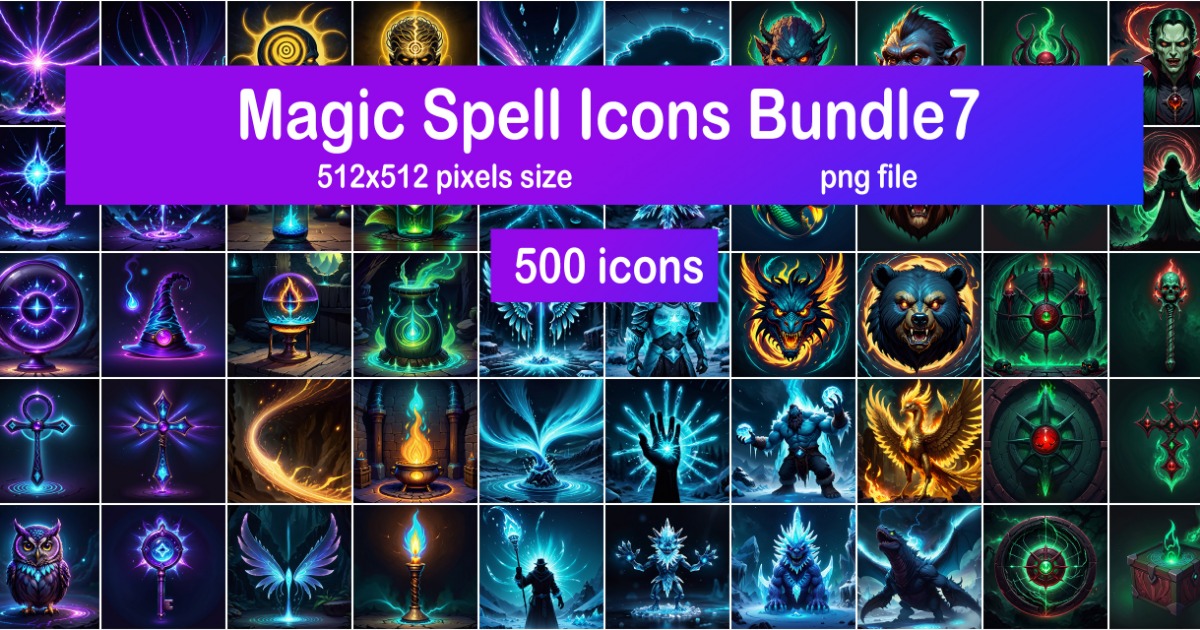 Magic Spell Icons Bundle7 | 2D Icons | Unity Asset Store