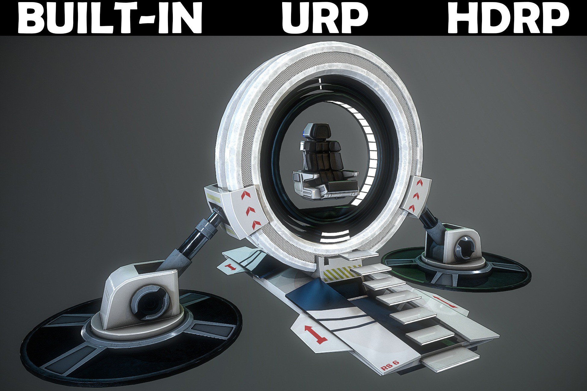 Power Up Futuristic Rotating Chair Sci-fi | 3D Props | Unity Asset Store