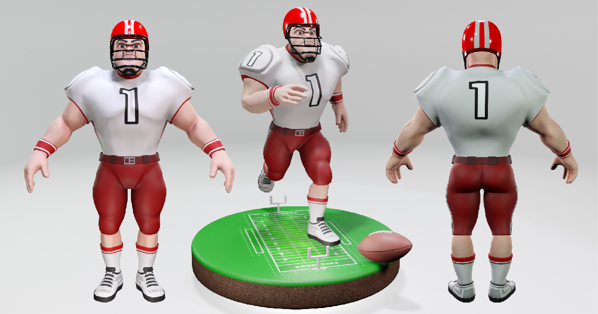 American Football Character Touchdown 04 | 3D Characters | Unity Asset ...
