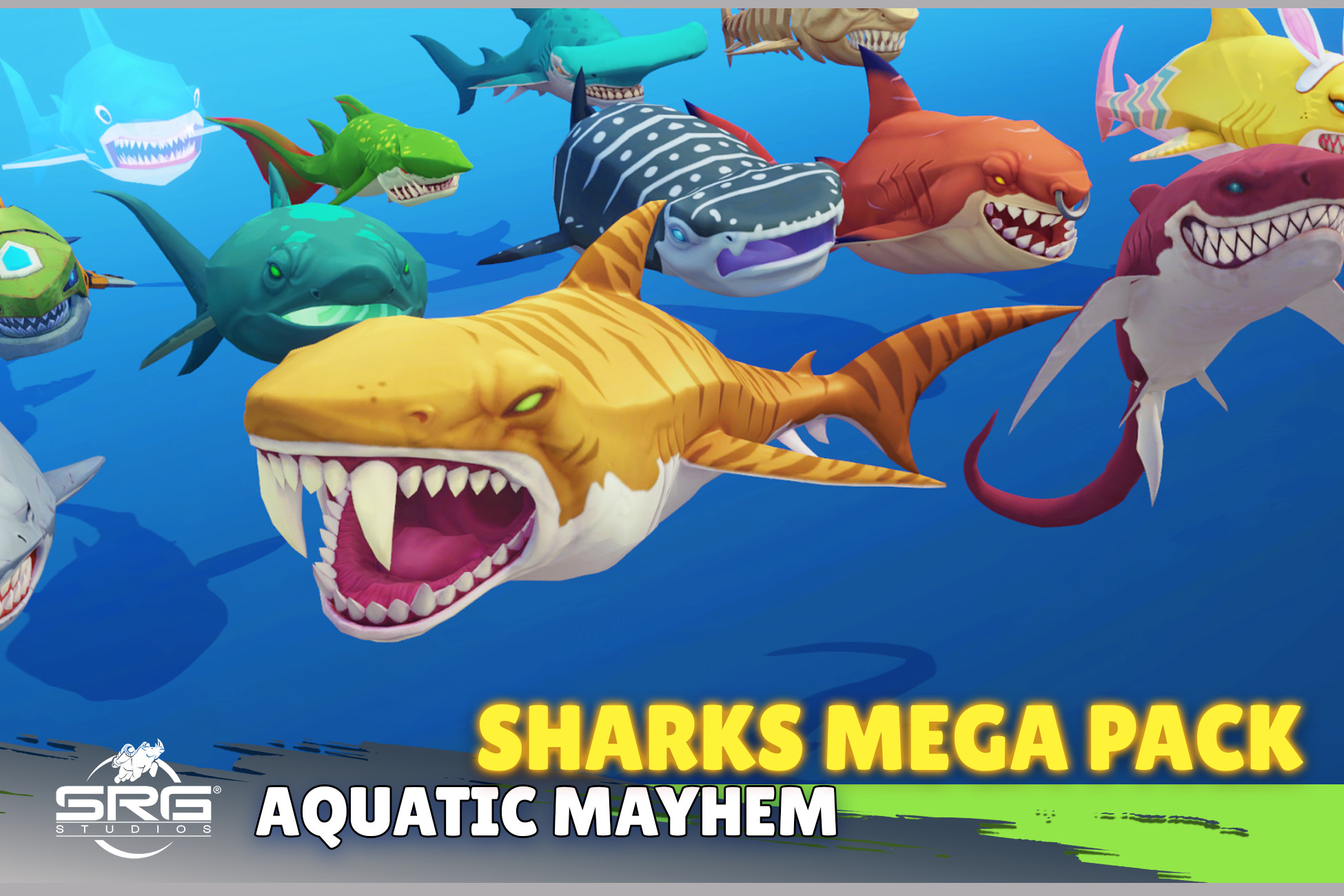 Aquatic Mayhem - Shark Mega Pack | 3D Characters | Unity Asset Store