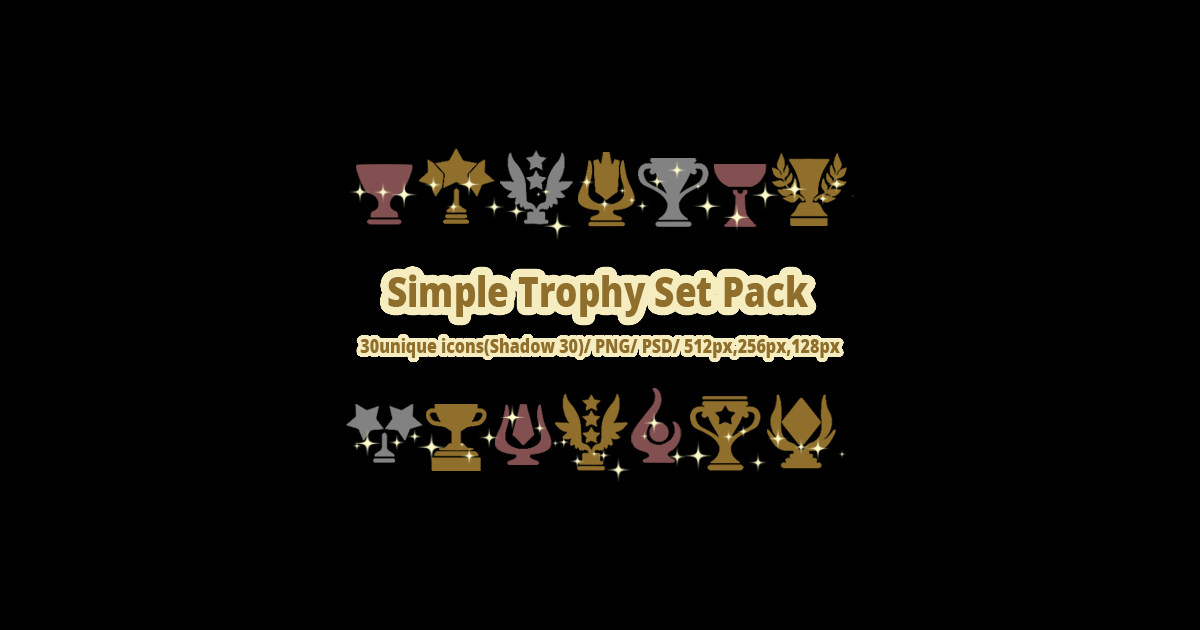 Simple Trophy Set Pack | 2D Icons | Unity Asset Store