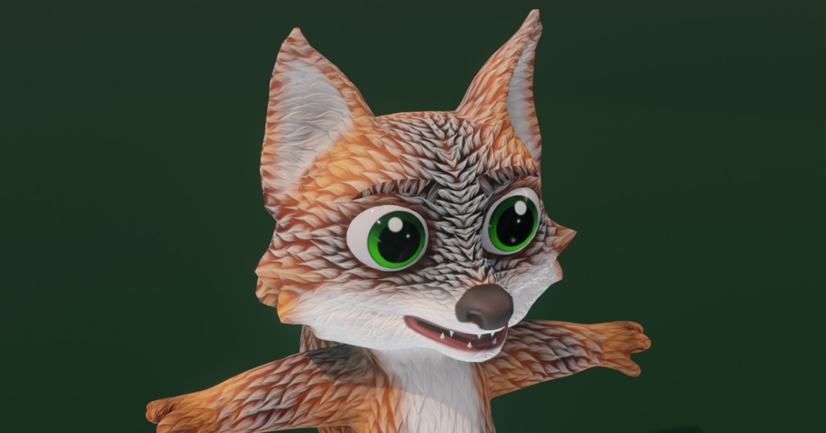 Cartoon Grey Fox Animated 3D Model | Characters | Unity Asset Store