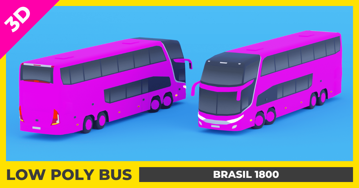 Low Poly Bus - Brasil 1800 | 3D 車両 | Unity Asset Store