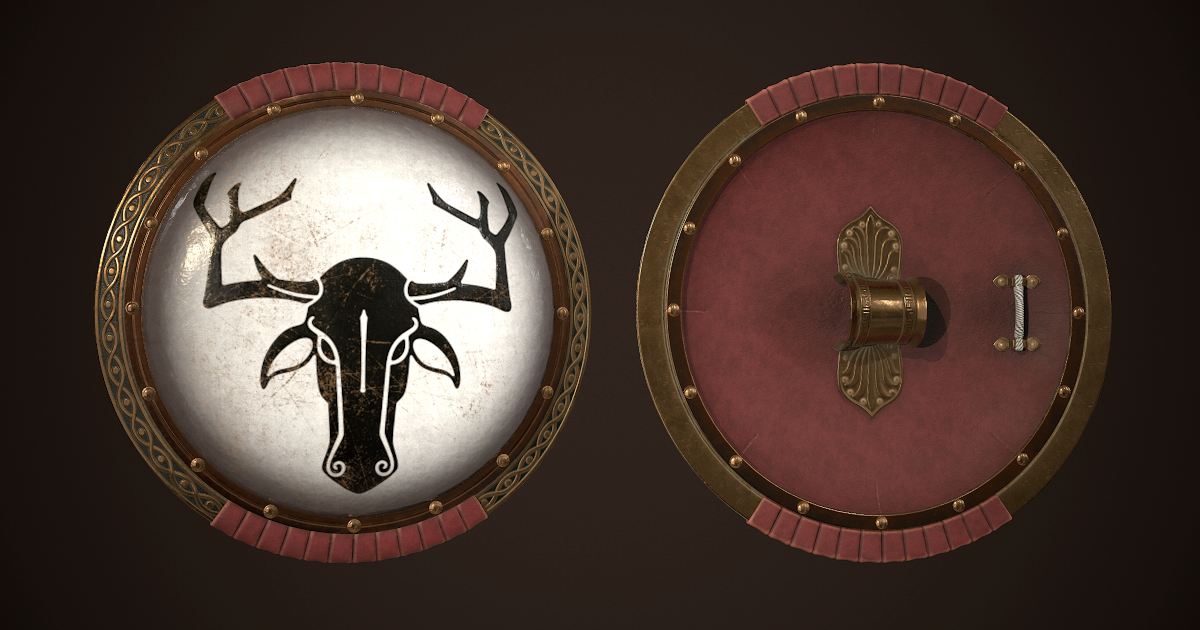 Hoplite Shield (Aspis) Deer | 3D Weapons | Unity Asset Store