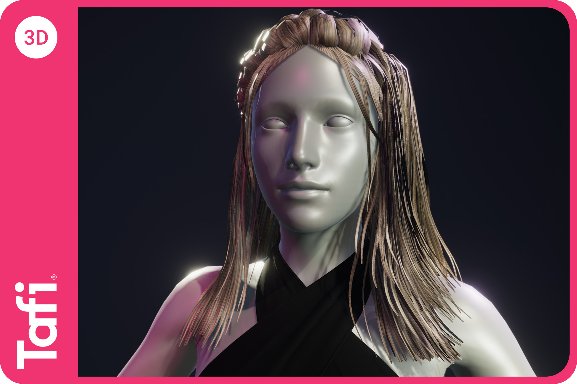 Long French Braid Female Hairstyle from Tafi | 3D Clothing | Unity ...