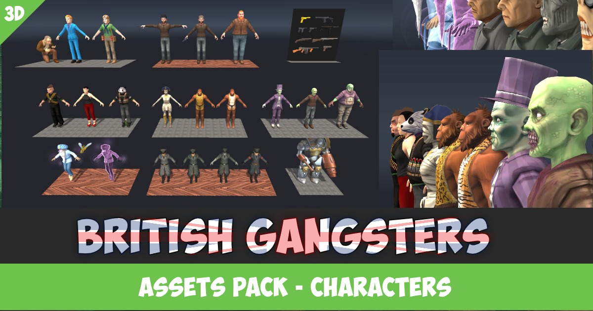 British Gangsters Pack - Characters | 3D Characters | Unity Asset Store